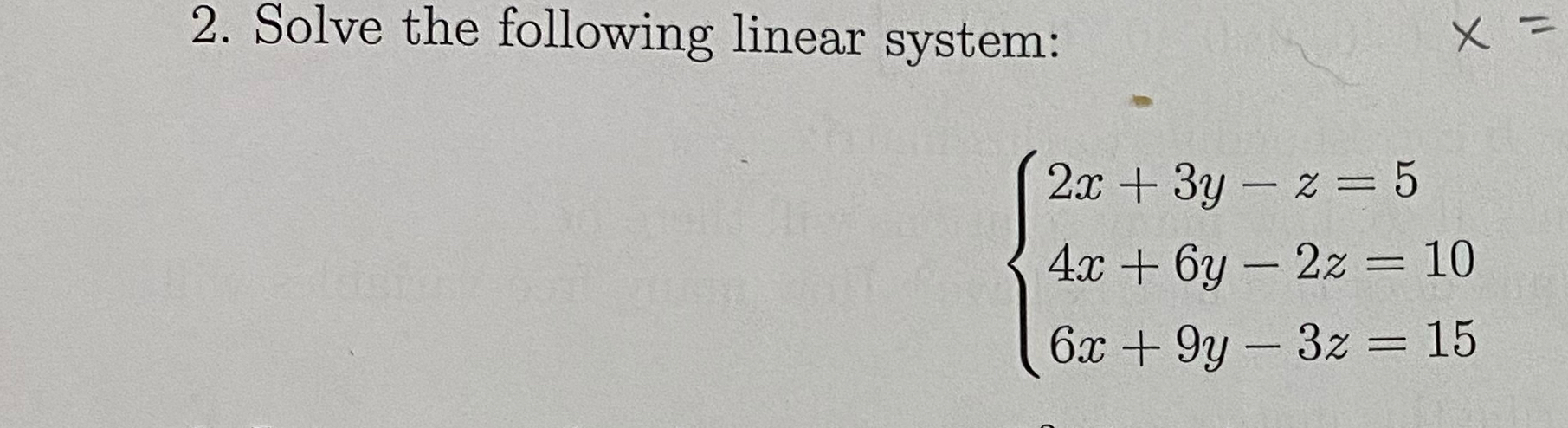 Solved Solve the following linear | Chegg.com