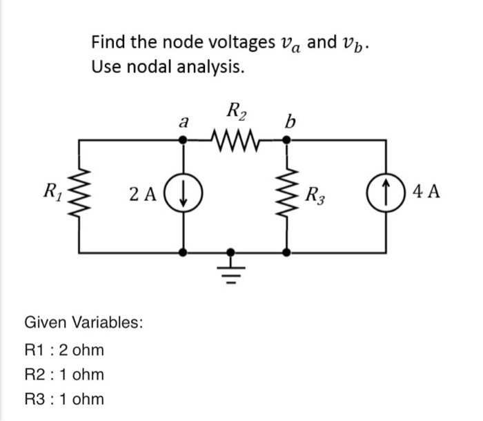 Solved Find the node voltages va and Vb. Use nodal analysis. | Chegg.com