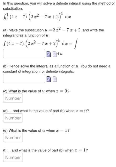 Solved In this question, you will solve a definite integral | Chegg.com