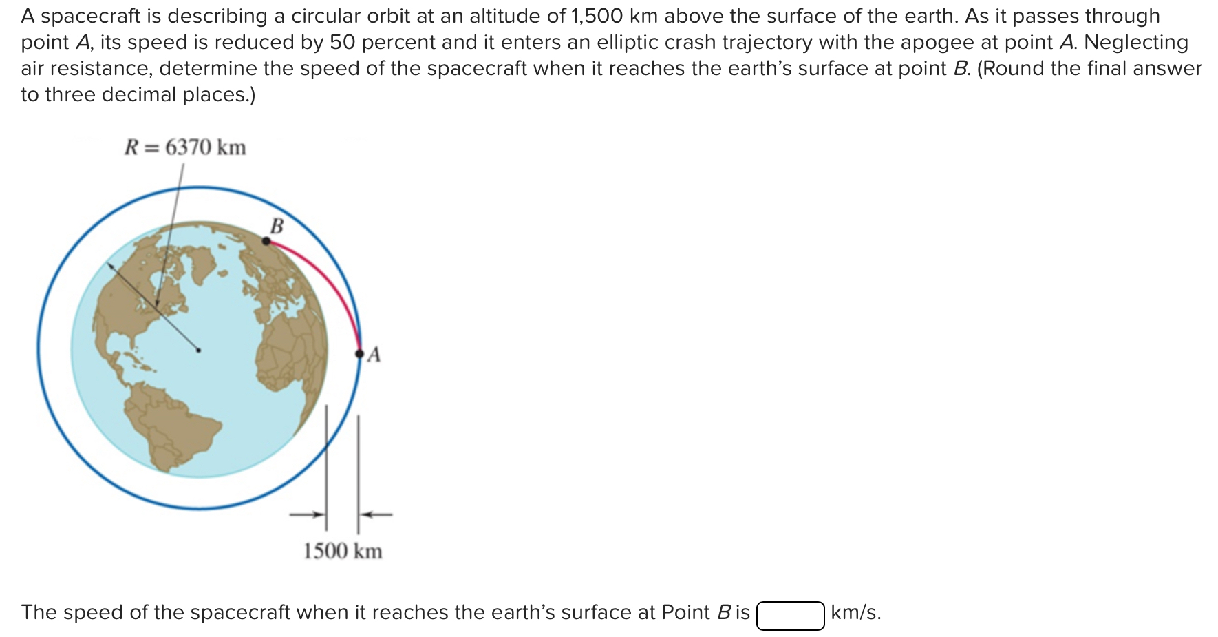 Solved A spacecraft is describing a circular orbit at an | Chegg.com
