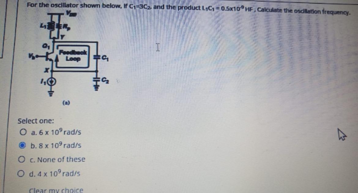 Solved For the oscillator shown below, if C1=3C2 ﻿and the | Chegg.com