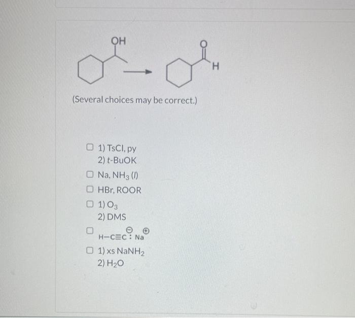 Solved Identify reagents that can be used to achieve each of | Chegg.com