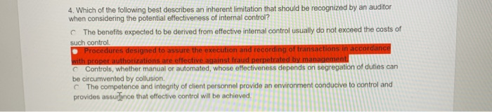Solved 4. Which of the following best describes an inherent | Chegg.com