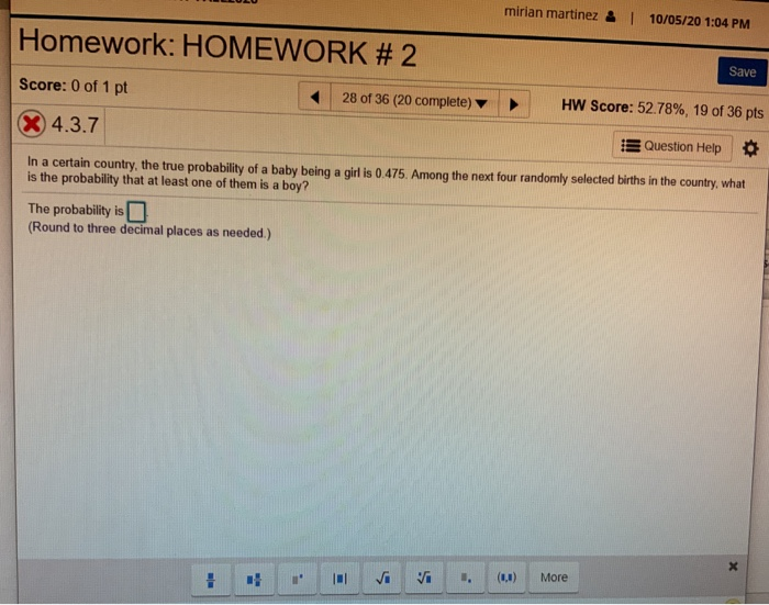 Solved mirian martinez & I 10/05/20 1:04 PM Homework: | Chegg.com Solved mirian martinez & I 10/05/20 1:04 PM Homework: | Chegg.com