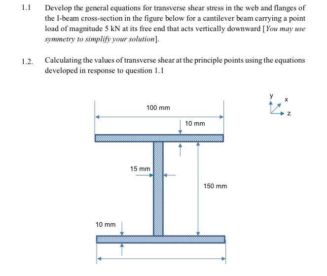 Solved 1.1 Develop the general equations for transverse | Chegg.com