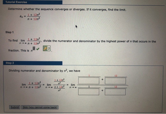 Solved Tutorial Exercise Determine whether the sequence | Chegg.com