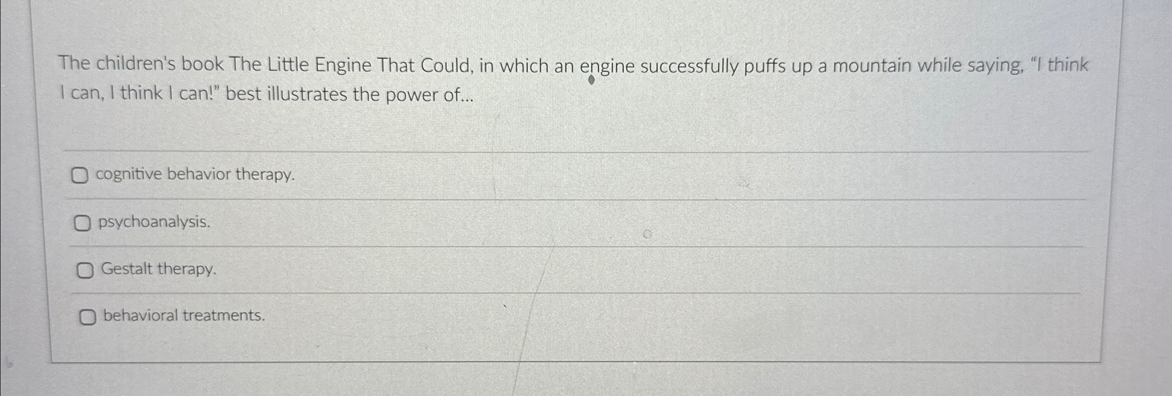 Solved The children's book The Little Engine That Could, in | Chegg.com