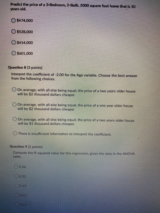 Solved Case II: Regression Analysis Consider the following | Chegg.com