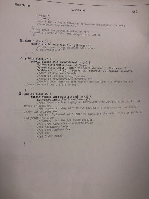 Solved First Name Last Name CIS 2348-18487 Information | Chegg.com