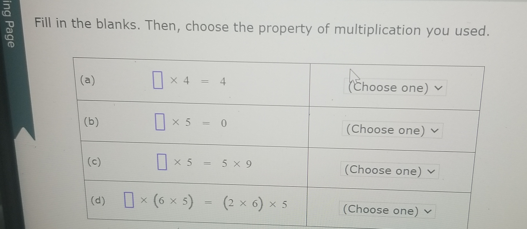 Solved Fill in the blanks. Then, choose the property of | Chegg.com