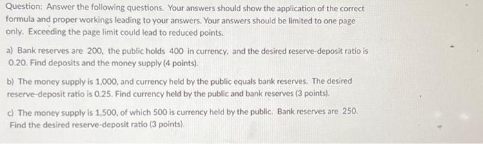 Solved Question: Answer the following questions. Your | Chegg.com