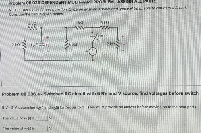 Solved Problem 08036 Dependent Multi Part Problem Assign 