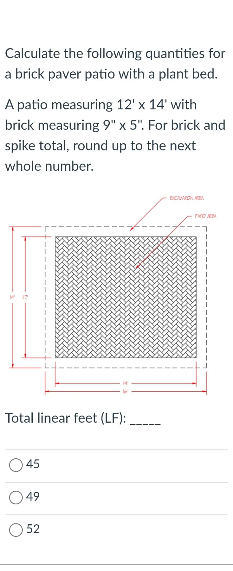 Solved Calculate the following quantities for a brick paver | Chegg.com