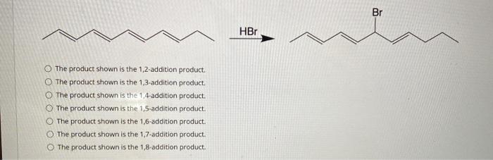 Solved Br HBO The product shown is the 1,2 addition product. | Chegg.com