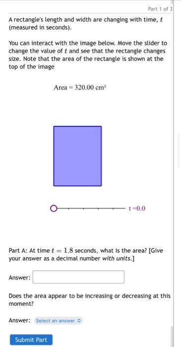 A rectangle's length and width are changing with | Chegg.com