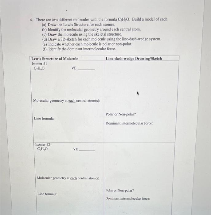 Solved CONSTITUTIONAL AND GEOMETRIC ISOMERS WORKSHEET Name | Chegg.com