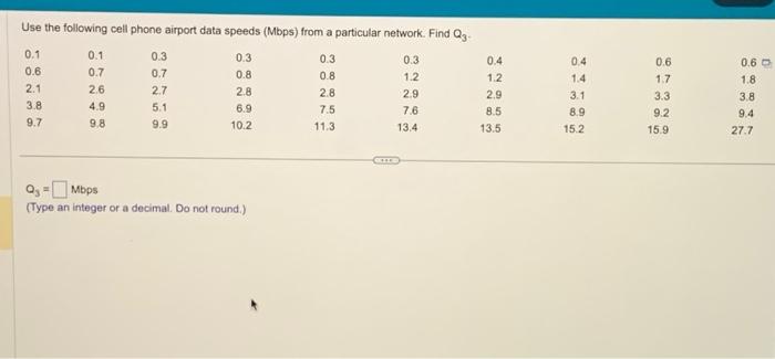Solved Q3= Mbps (Type an integer or a decimal. Do not | Chegg.com