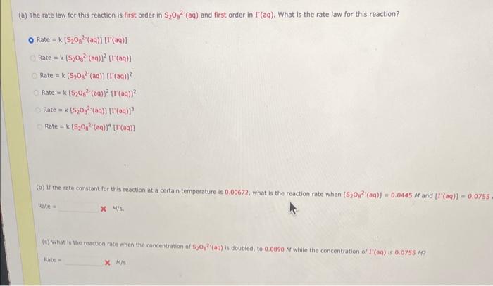 Solved Consider the following reaction: | Chegg.com