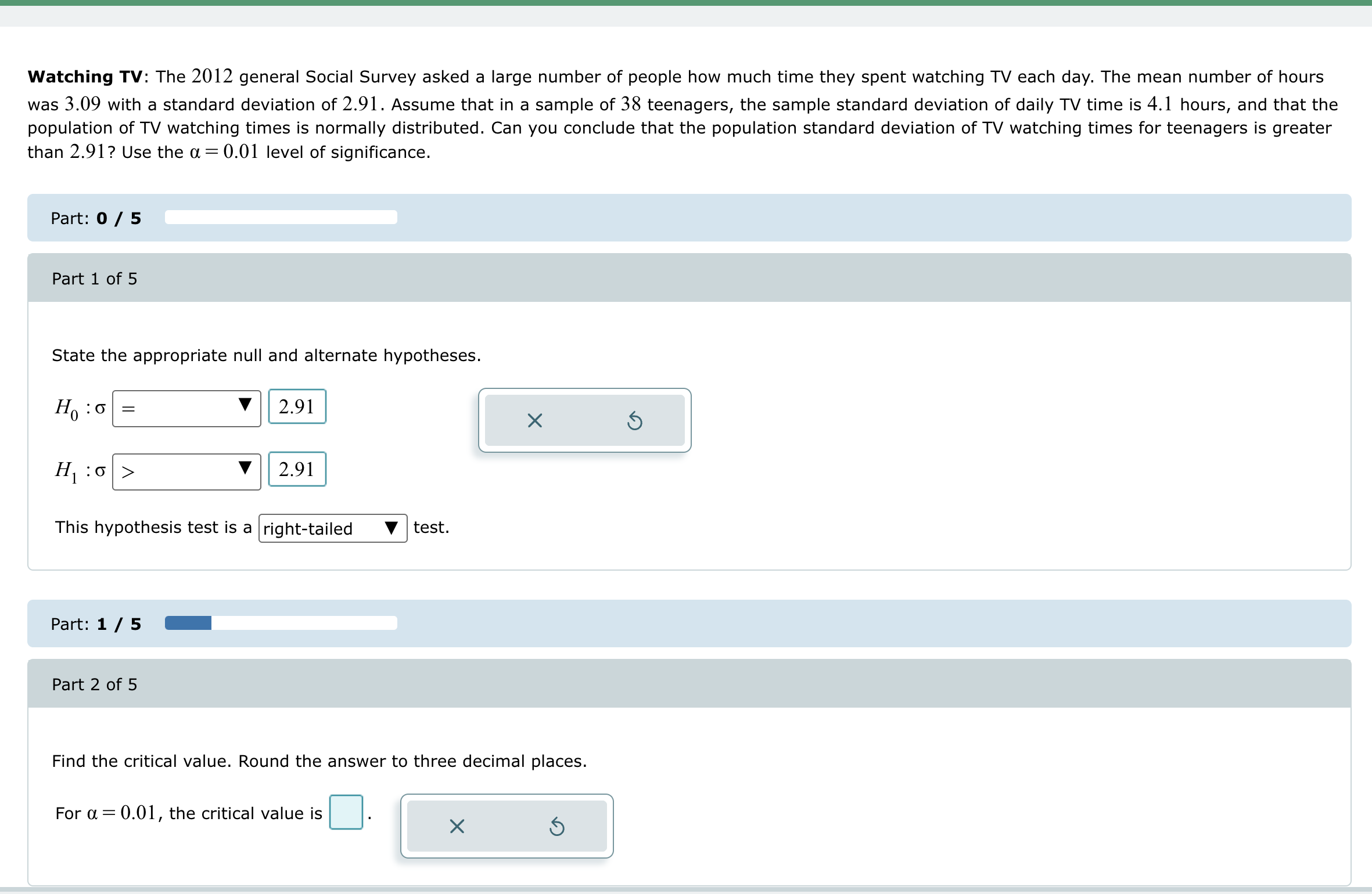 Solved Watching TV: The 2012 ﻿general Social Survey asked a | Chegg.com