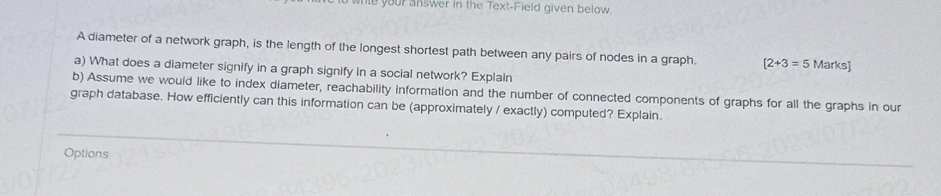 Solved A diameter of a network graph, is the length of the | Chegg.com