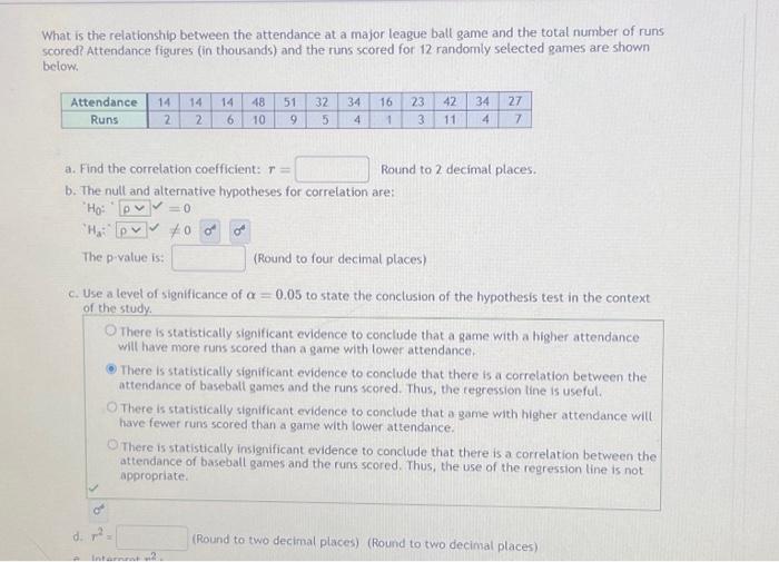 Solved What is the relationship between the attendance at a | Chegg.com