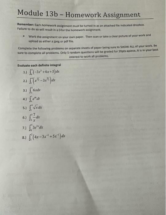 Solved Module 13b - Homework Assignment Remember: Each | Chegg.com