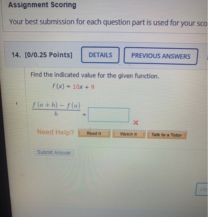 Solved Assignment Scoring Your best submission for each | Chegg.com