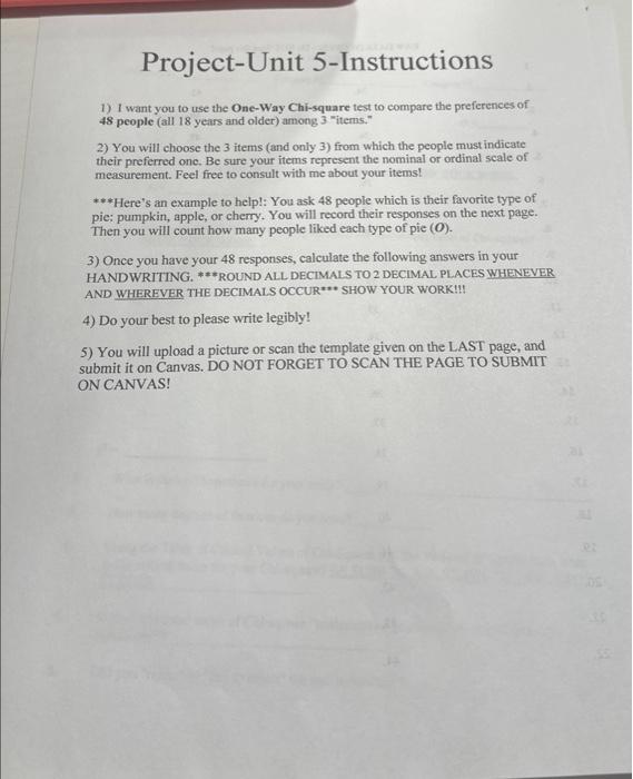 Project-Unit 5-Instructions 1) I want you to use the | Chegg.com