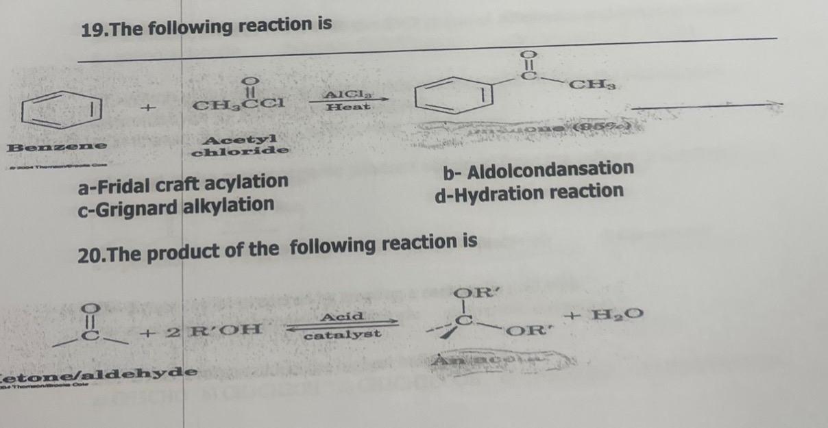 Solved The following reaction is20.The product of the | Chegg.com