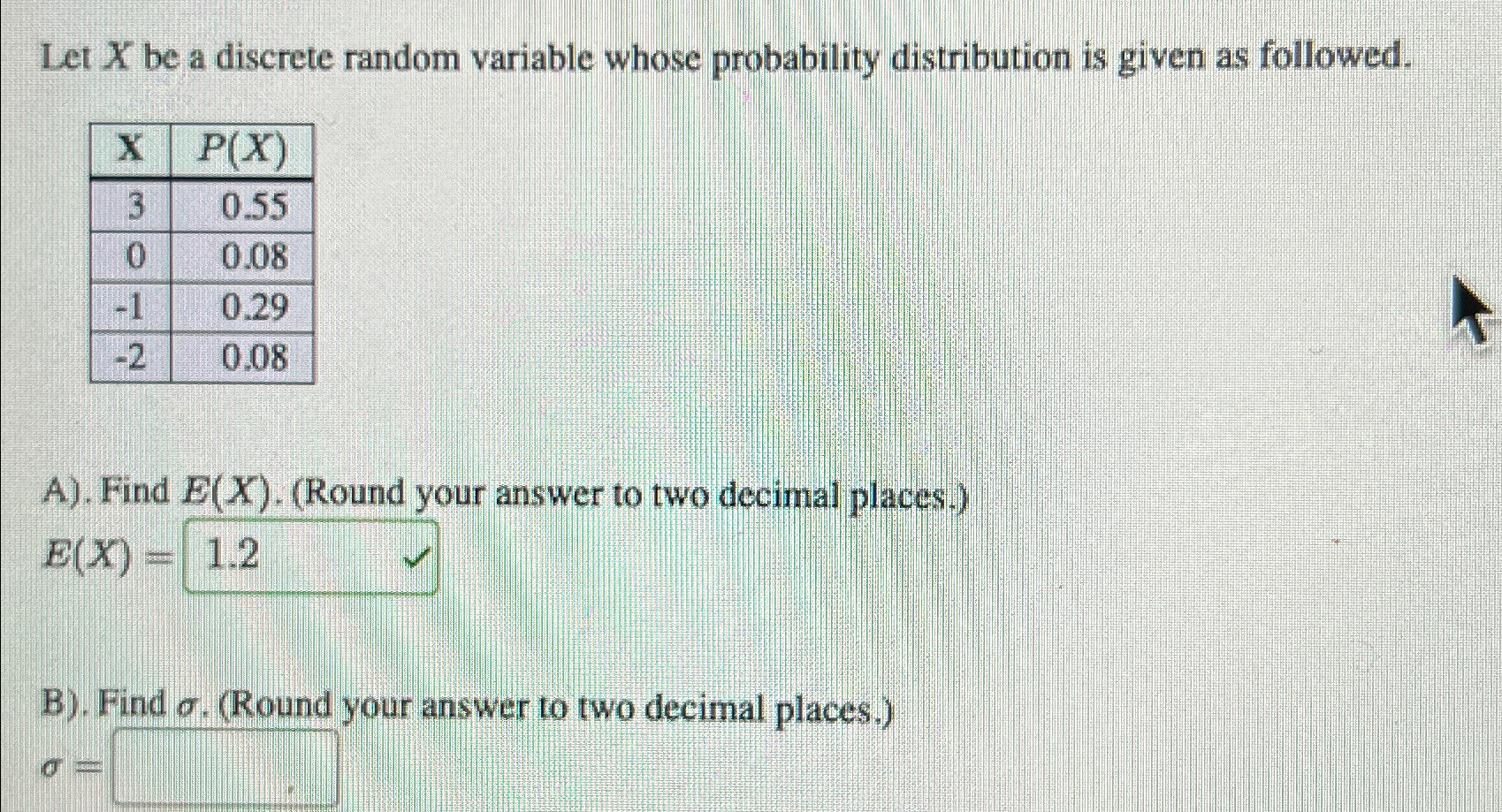Solved Let x ﻿be a discrete random variable whose | Chegg.com