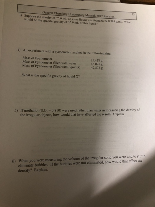 Solved 32 Density and Specific Gravity Questions: block of | Chegg.com