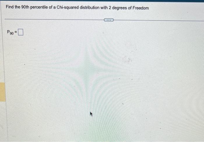 Solved Find the 90th percentile of a Chi-squared | Chegg.com