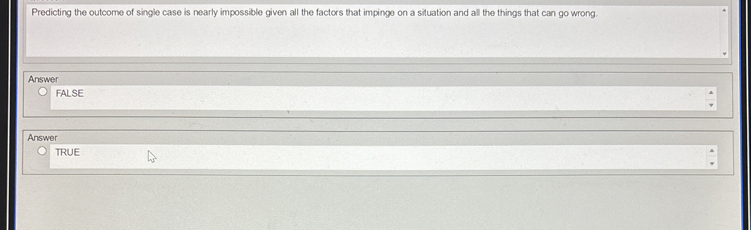 Solved Predicting the outcome of single case is nearly | Chegg.com