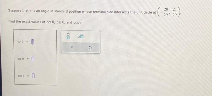 Solved Suppose that θ is an angle in standard position whose | Chegg.com