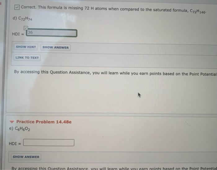 Solved Correct. This formula is missing 72 H atoms when | Chegg.com