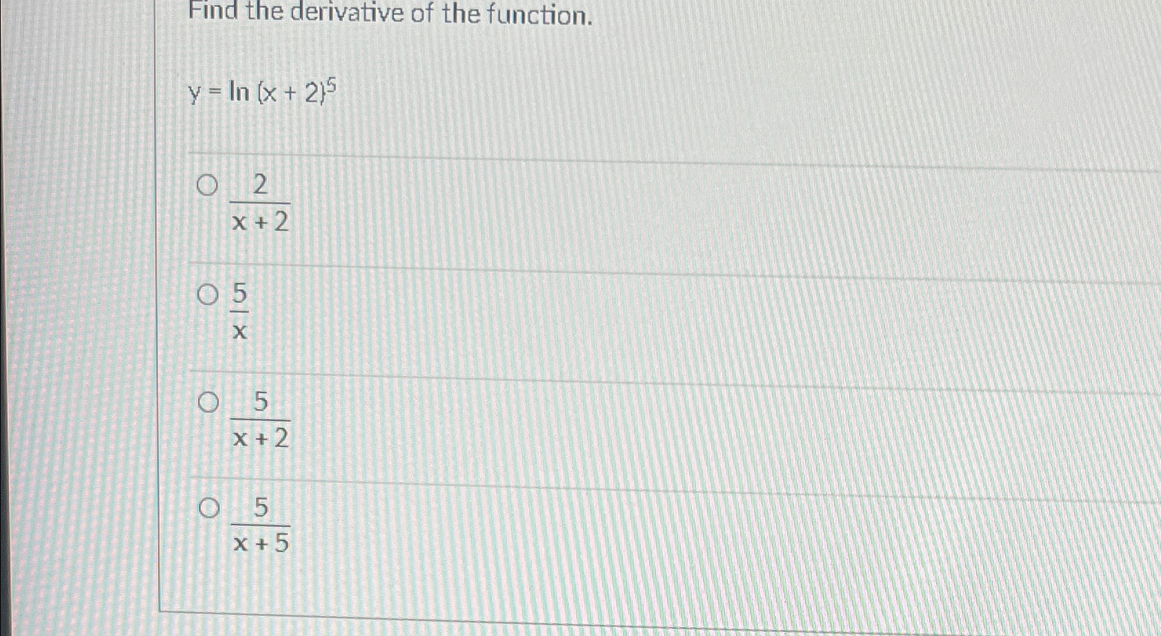Solved Find the derivative of the | Chegg.com
