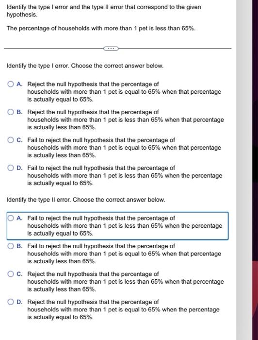 Solved Identify the type I error and the type II error that | Chegg.com
