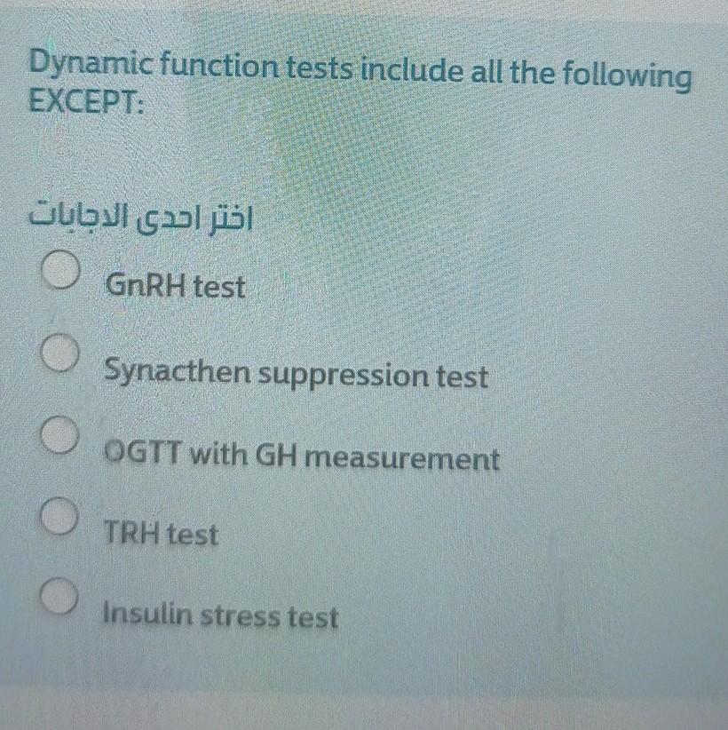 Solved Dynamic Function Tests Include All The Following