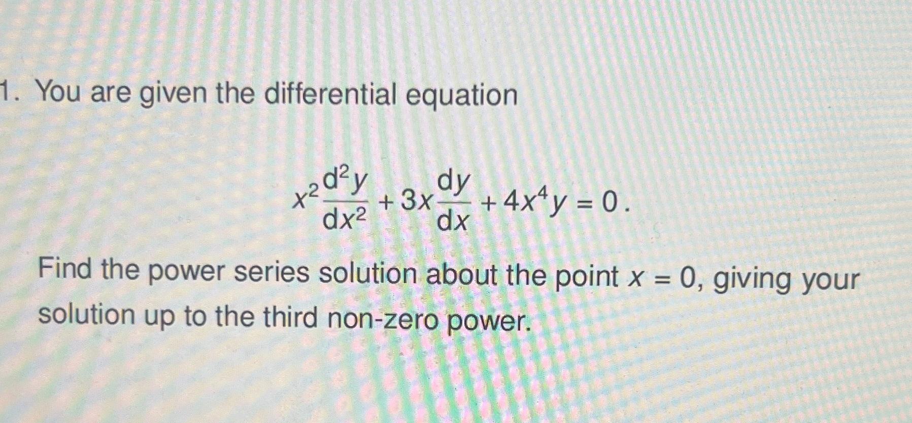 Solved You are given the differential | Chegg.com