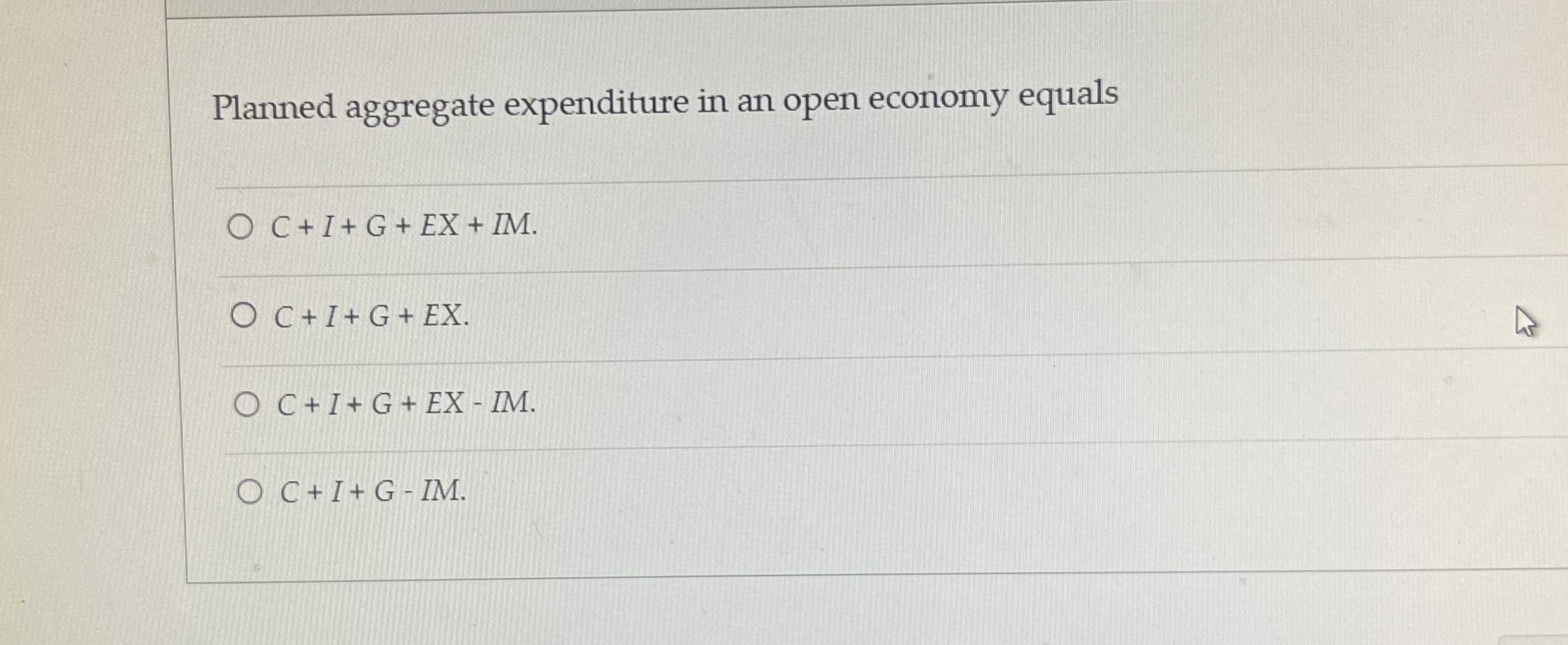 Solved Planned aggregate expenditure in an open economy | Chegg.com