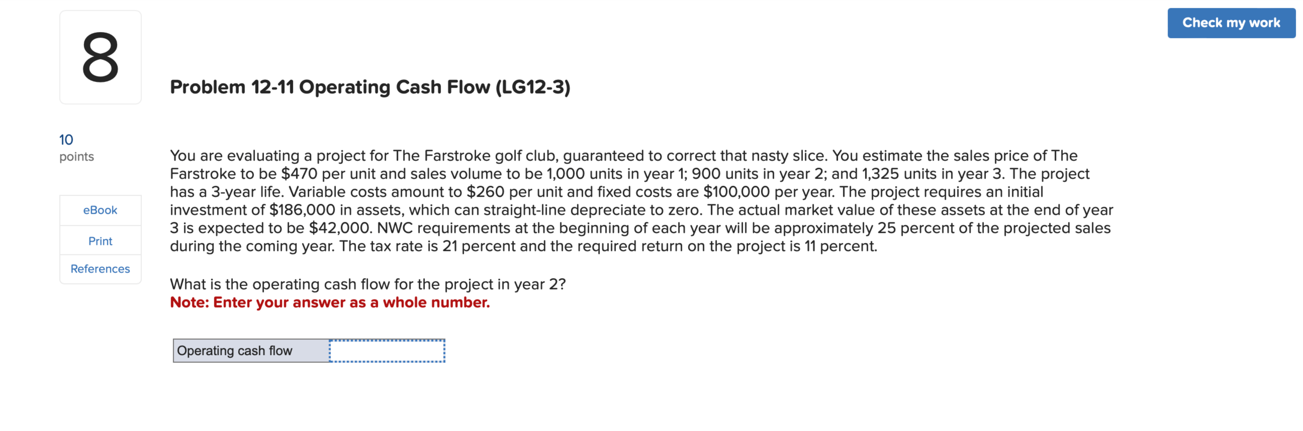 Solved Problem 12-11 ﻿Operating Cash Flow | Chegg.com