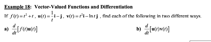 Solved Example 18: Vector-Valued Functions and | Chegg.com