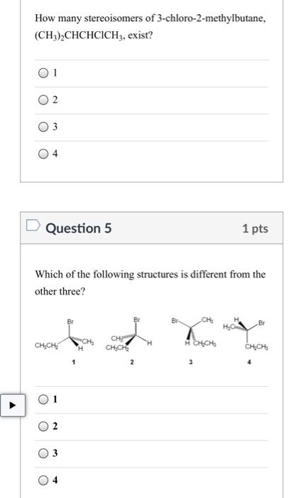 Solved How many stereoisomers of 3-chloro-2-methylbutane, | Chegg.com