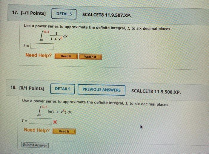 Solved 17. (-/1 Points) DETAILS SCALCET8 11.9.507.XP. Use a | Chegg.com Solved 17. (-/1 Points) DETAILS SCALCET8 11.9.507.XP. Use a | Chegg.com
