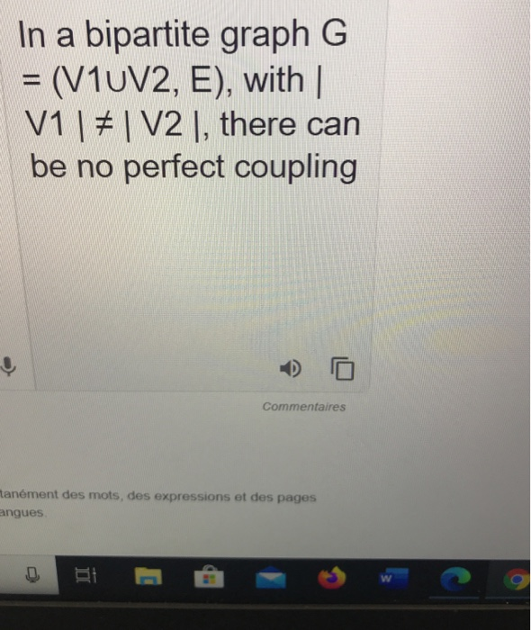 Solved In a bipartite graph G = (V1UV2, E), with V1 V2), | Chegg.com