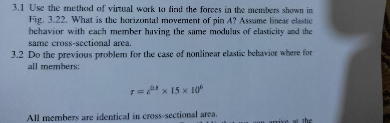 Solved 3.1 Use the method of virtual work to find the forces | Chegg.com