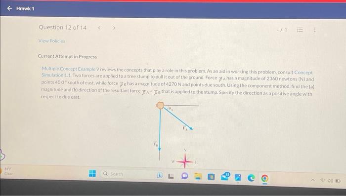 Solved Current Attempt in Progress Multiple Concept Example | Chegg.com