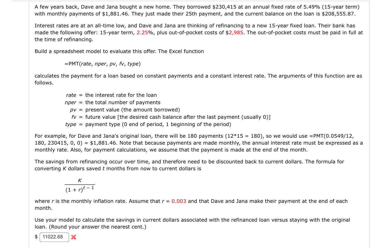 Solved A few years back, Dave and Jana bought a new home. | Chegg.com