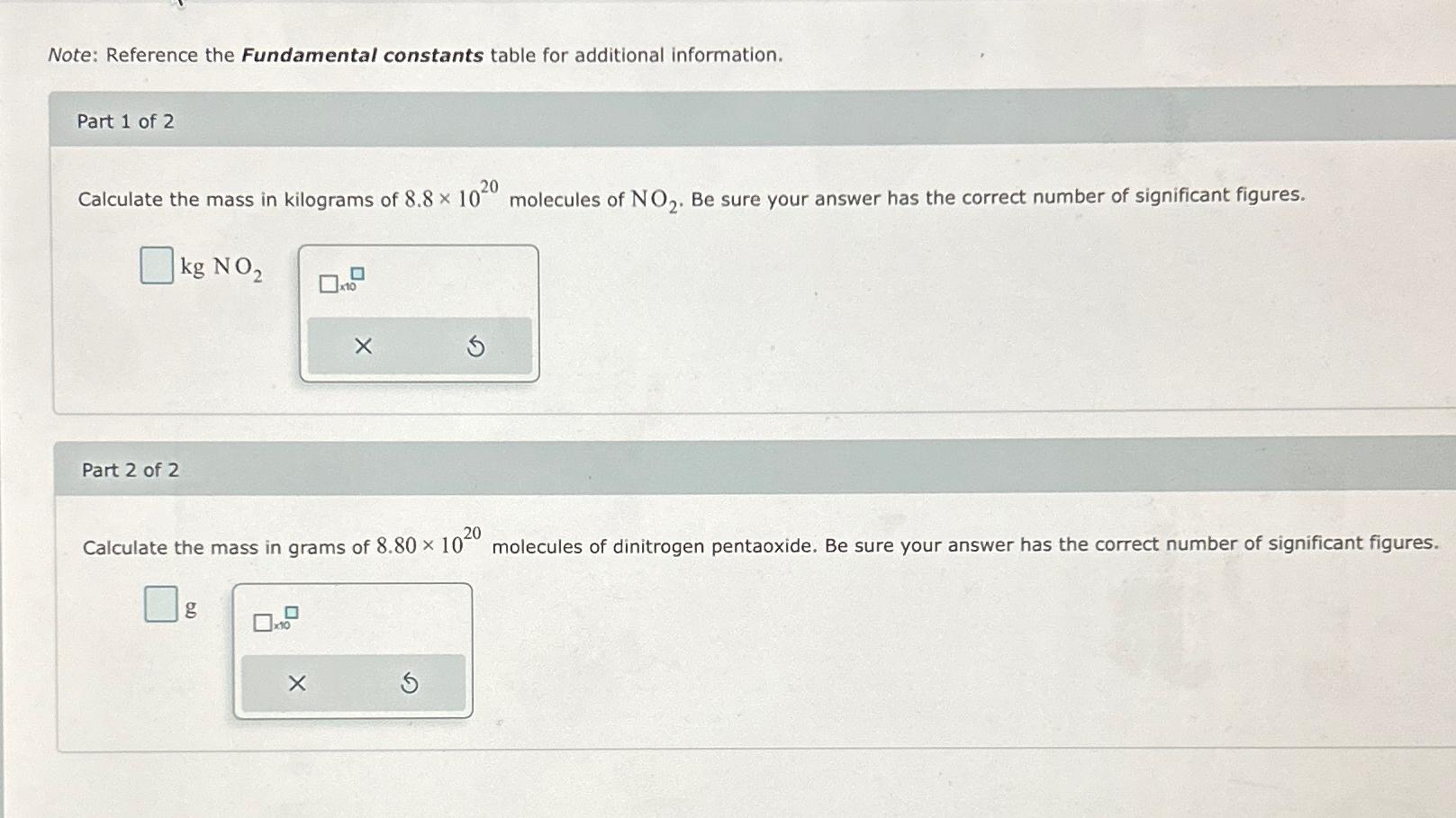 Solved Note: Reference the Fundamental constants table for | Chegg.com