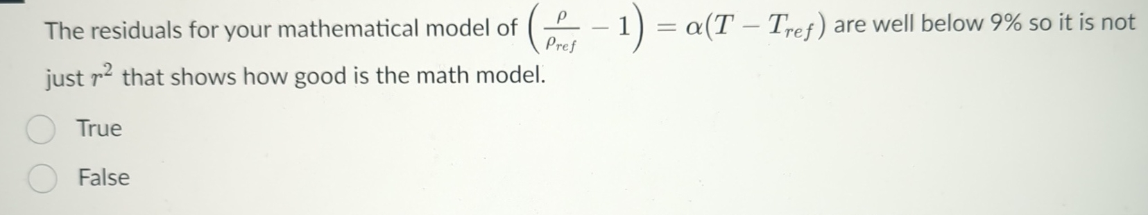 Solved The residuals for your mathematical model of | Chegg.com
